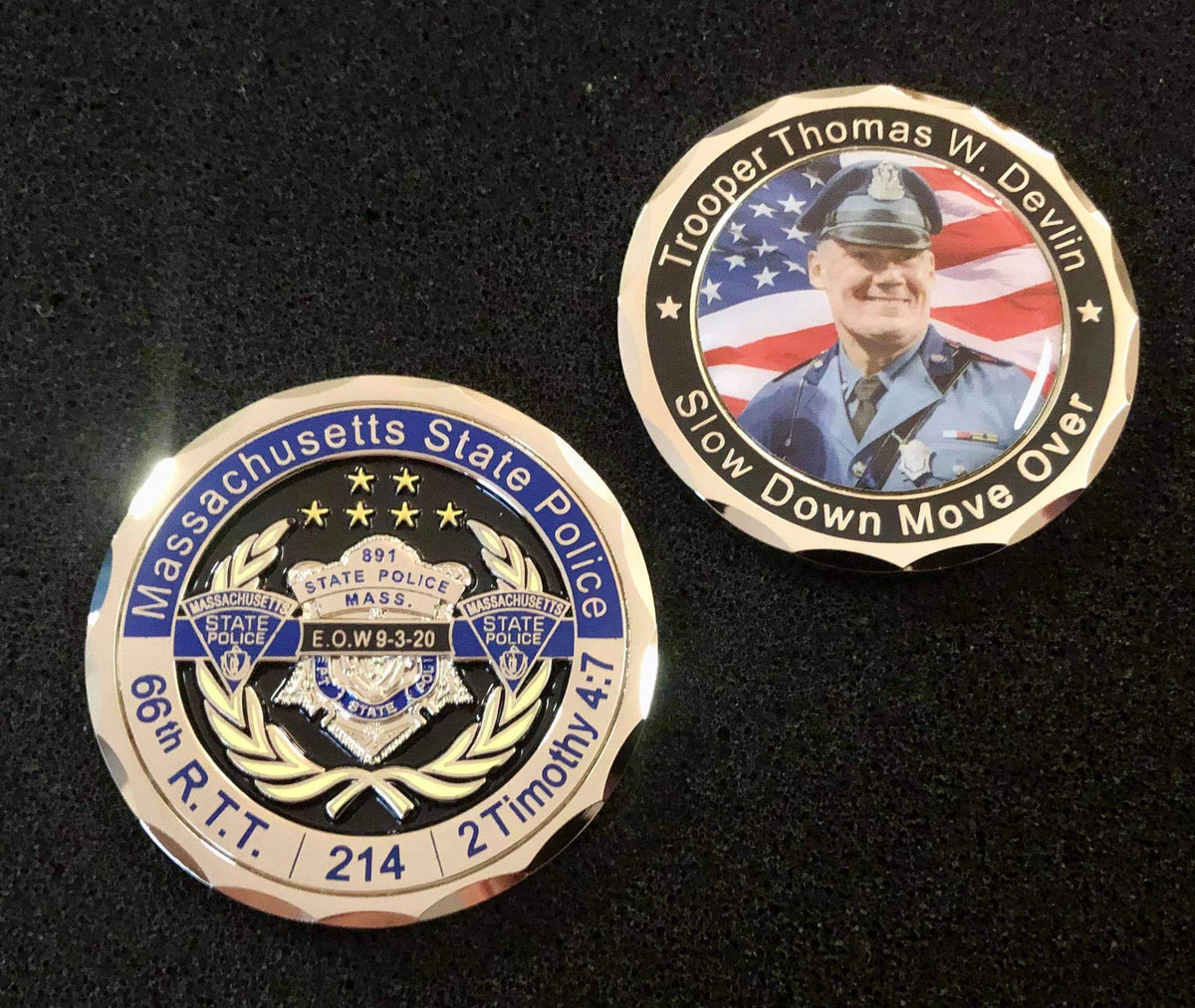 Trooper Thomas Devlin memorial challenge coin – MSPMLC
